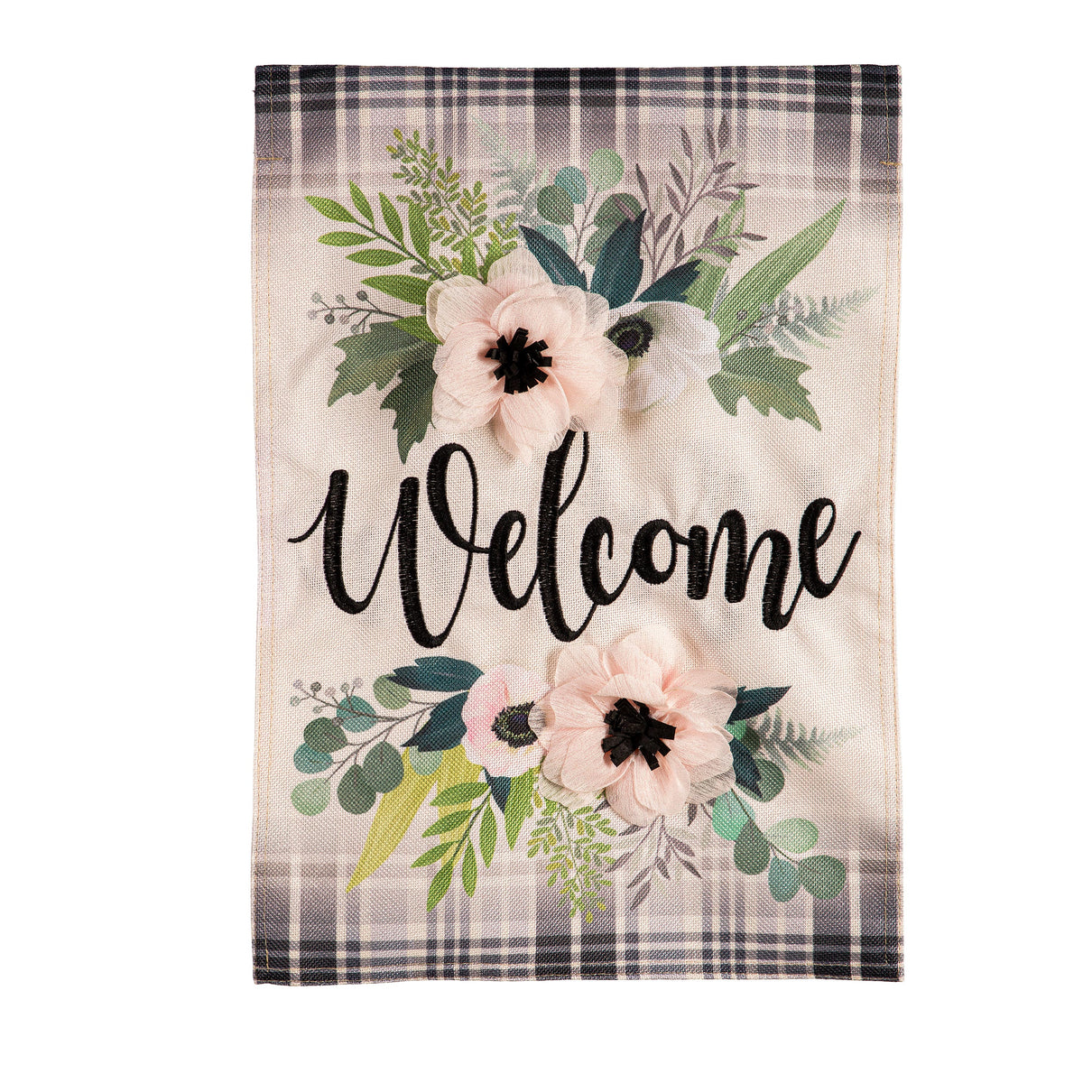 Beautiful Floral Welcome Burlap Flag Collection – Simply Devine Gifts ...