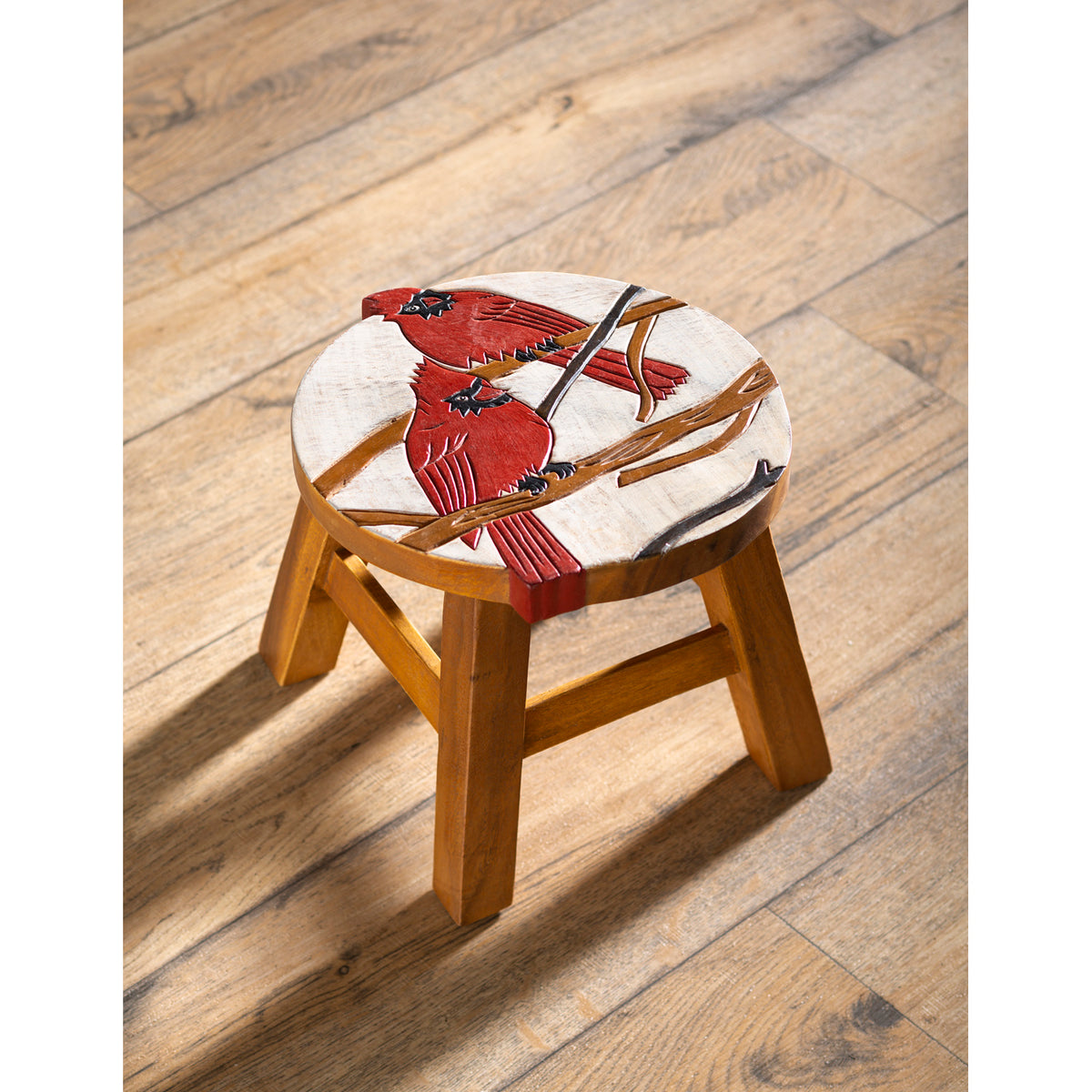 Hand-Carved Acacia Wood Cardinal Footstool – Simply Devine Gifts and Decor