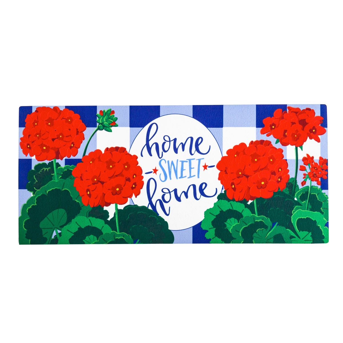 Plaid Patriotic Geraniums Linen Flag – Simply Devine Gifts and Decor
